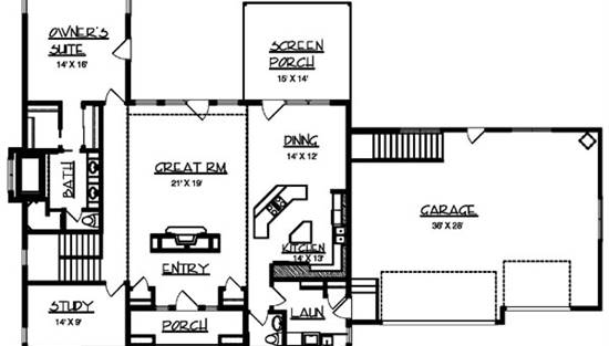 The Steele 6224 - 2 Bedrooms and 2 Baths | The House Designers - 6224